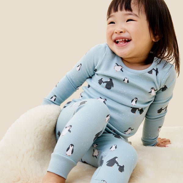 Penguin Print Pyjamas | Organic Baby Sleepwear | MORI EU