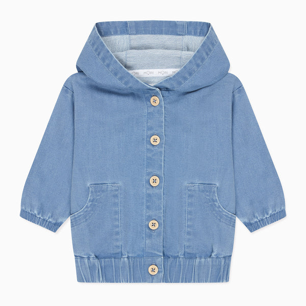 Baby Denim Bomber Jacket | Baby Day Outfits | MORI EU
