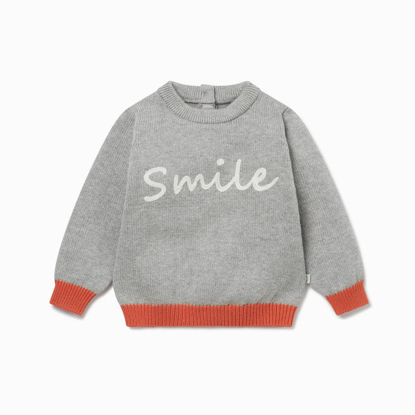 Knitted Smile Slogan Jumper | MORI EU