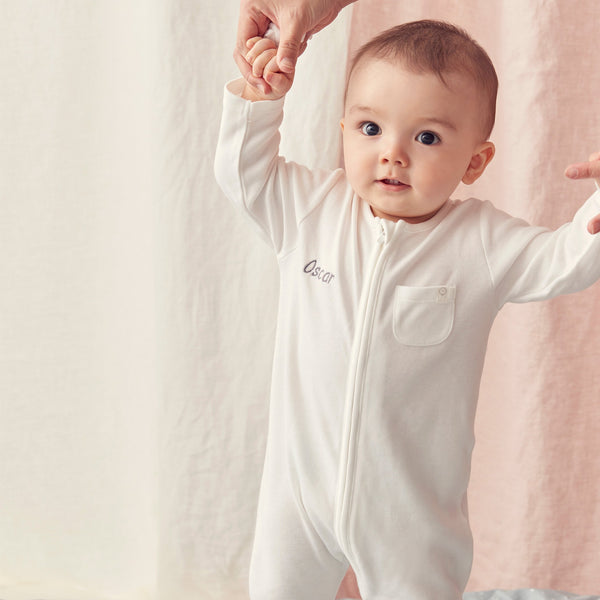 Personalised Clever Zip-Up Sleepsuit | Baby Sleepsuits | MORI EU